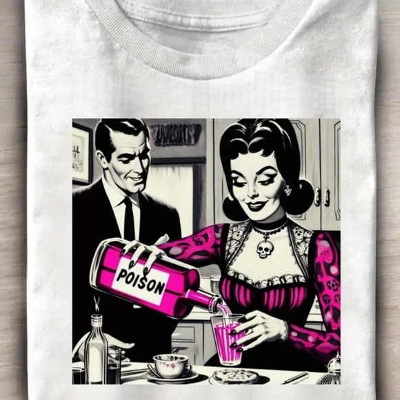 Tops | Graphic Tee With Retro Poison Print | Poshmark